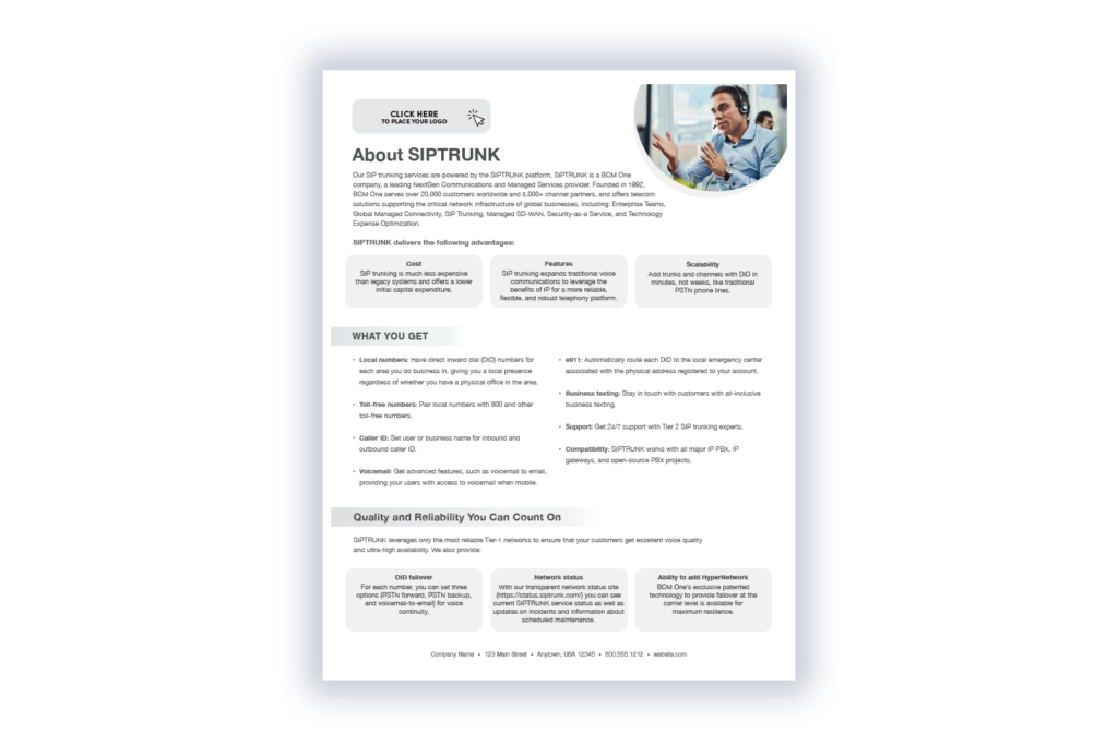 SIP Trunking Reseller Data Sheets | Cloud SIP Trunk Company